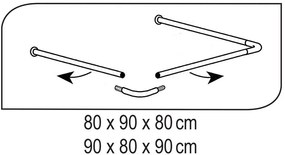Ridder, Rohová univerzální sprchová tyč, chrom, 59500
