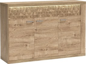 NATURAL | komoda N8 se zásuvkami a policemi | 146,5 cm | dub ribbeck
