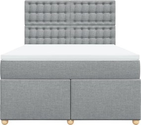 Box spring postel s matrací světle šedá 160 x 200 cm textil 3291345