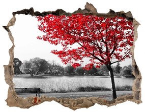 Wallmuralia Nálepka fototapeta 3D výhled Červený strom 95x64 cm