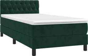Box spring postel s matrací tmavě zelená 90x190 cm samet 3141458