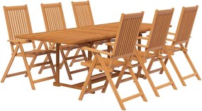 7dílný zahradní jídelní set masivní akáciové dřevo 160-240 cm 3079641