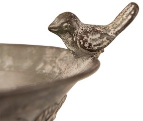 Hnědo-šedé kovové krmítko pro ptáčky – 20x17x12 cm