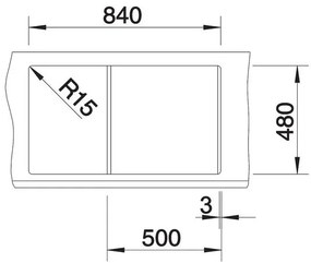 Blanco Metra 5 S Granitový dřez s odkapem oboustranné provedení s excentrickým ovládáním, 86x50cm, antracit 513044