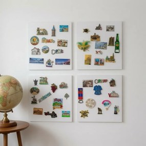 Toptabule.sk  Set 4 bezrámových bílých tabulí na magnetky 60x60 cm