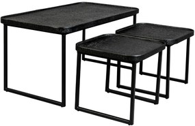OnaDnes -20% Set tří černých kovových konferenčních stolků DUTCHBONE WINSTON 80/36/36 cm