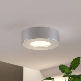Stropní svítidlo Prios LED Edwina, stříbrné, 12,2 cm, stmívatelné