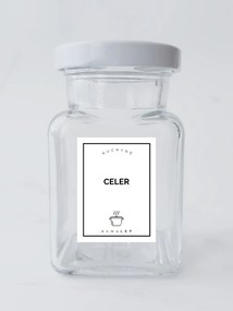 Samolepka na kořenky CELER bílá 3 × 4 cm tučné písmo