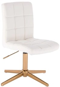 Židle TOLEDO na zlaté křížové podstavě - bílá
