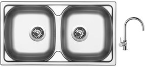 Set Sinks OKIO 780 DUO V leštěný + baterie Sinks VITALIA chrom