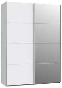 Šatní skříň se zrcadlem KARO 150x210 cm bílá