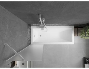 Mexen Next, vanová zástěna 1-křídlová 50 x 150 cm, fixní křídlo, 6 mm námraza sklo, bílý profil, 895-050-000-00-30-20