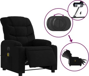 Elektrické masážní polohovací křeslo černé textil 3206638