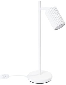 Stolní lampa Karbon, 1x bílé kovové stínítko