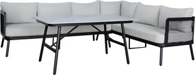 Šedý hliníkový zahradní lounge set pro 5 Edinburgh – Rojaplast