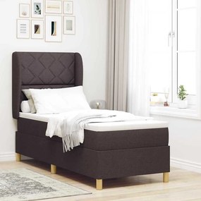 Postel s boxspringem s polštářem Tmavě hnědá 200 x 80 cm textil 3340784