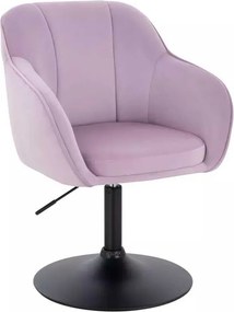 LuxuryForm DESIGN Otočná židle AVOLA VELUR na černém talíři - levandule