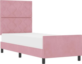 Postel s boxspringem s čelo Růžová 80 x 200 cm samet 3344974