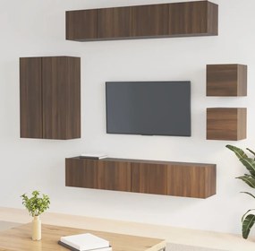 vidaXL 8dílný set TV skříněk kompozitní dřevo [3114486] Barva: hnědý dub