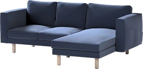 Potah na pohovku IKEA Norsborg 3-místná se šezlongem barva tmavě modrá látka sametová