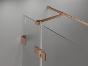 Mexen Lunar T, sklopný pravý sprchový kout 115 x 80 cm, 8mm čiré sklo, profil měděná matná, 834T-115-080-65-00-P