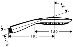 Hansgrohe Raindance Select E, ruční sprcha 150 3jet EcoSmart 8,5 l/min, bílá/chromová, HAN-26551400