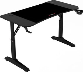 Výškově nastavitelný herní stůl ERACER H1112 — 120x60 cm, kov, melamin, černá