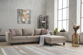 Hanah Home Pohovka KALE krémová pravý roh 825BLC2716