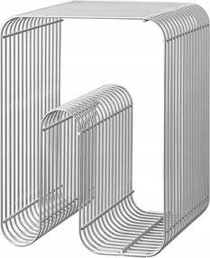 Aytm Curva Kovová stolička Stolek Stříbrná