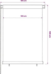 Venkovní roleta 105 (Š) x 140 (V) cm hnědá HDPE 312967