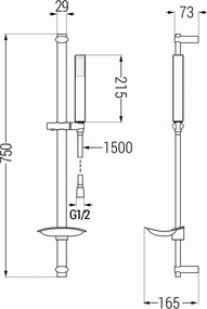 Mexen sprchový set DB77, chrom, 785774584-00