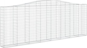 Klenutý gabionový koš 400 x 30 x 140/160 cm pozinkované železo 153407