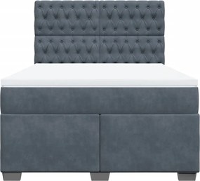 Box spring postel s matrací tmavě šedá 160x200 cm samet 3290961