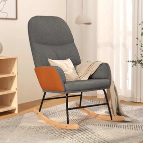 Houpací křeslo světle šedé textil 341042