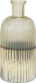 Skleněná váza s vroubky se rtuťovým efektem - Ø 10*22 cm