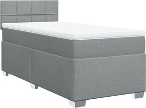Box spring postel s matrací světle šedá 90x200 cm textil 3285771
