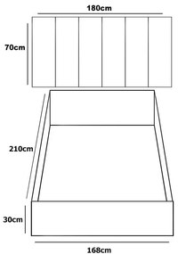 Eka Čalouněná postel Lucy 1 - 160x200 cm Barva látky Trinity: (2306) Světlá hnědá, Úložný prostor: Bez úložného prostoru