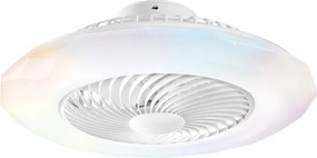 FAN LED-SKYRON-BT Stropní ventilátorové LED svítidlo Skyron (bílé) 40 W, 4800 lm, CCT, stmívatelné, RGB, RF ovladač, 22,5 x 59,5 cm - FANEUROPE