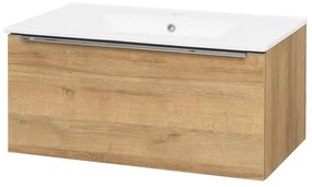 Mereo Mereo, Mailo, koupelnová skříňka s keramickým umyvadlem 81 cm, chrom madlo, CN526