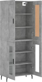 Skříň highboard betonově šedá 69,5x34x180 cm kompozitní dřevo 3199637