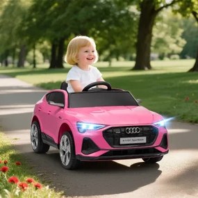 HOMCOM Elektrické dětské auto 12V, elektrické vozidlo Audi E-tron, elektrické auto s dálkovým ovládáním, bezpečnostní pás, pro děti 3-5 let