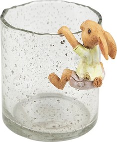 Dekorace závěsný králíček na skleničku - 5*5*9 cm