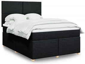Box spring postel s matrací černá 160x200 cm textil 3291326