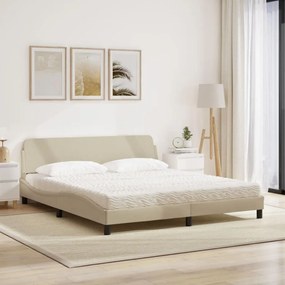 Postel s matrací Dover krémová 180 x 200 cm textil 3208449