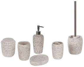 6dílná keramická sada doplňků do koupelny bílá PALMILLA Beliani
