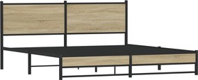 Kovový rám postele bez matrace dub sonoma 180 x 200 cm 3301395