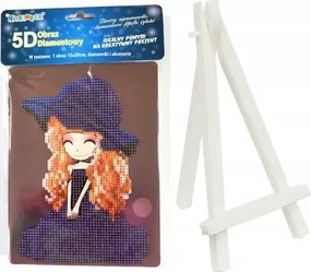 NORIMPEX Diamantové malování Dívka / 15x20 cm / se stojánkem