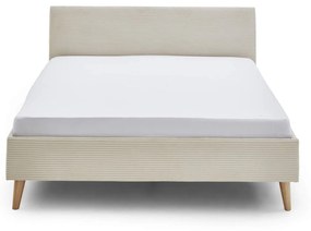 Čalouněná postel kiwick 140 x 20 cm manšestr béžová MUZZA