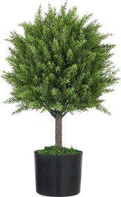 Umělý cedrový strom HOMCOM, UV odolná umělá rostlina s květináčem, dekorace do interiéru i exteriéru, výška 55 cm, zelená