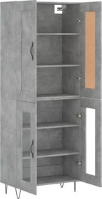 Skříň highboard betonově šedá 69,5x34x180 cm kompozitní dřevo 3199653